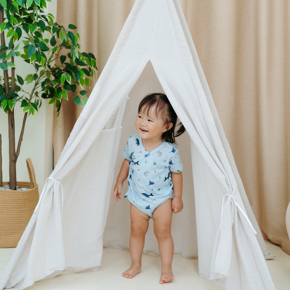 [TENCEL COLLECTION] WRAP ONESIE - OCEAN | Hello Little Boo